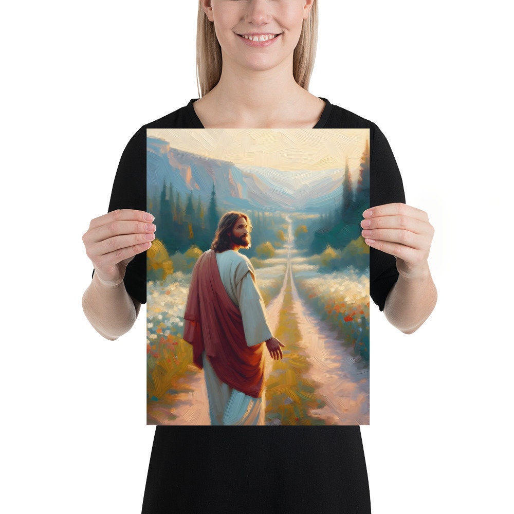 Walking With Jesus Art Print, I Will Walk With Christ, Come Follow Me ...