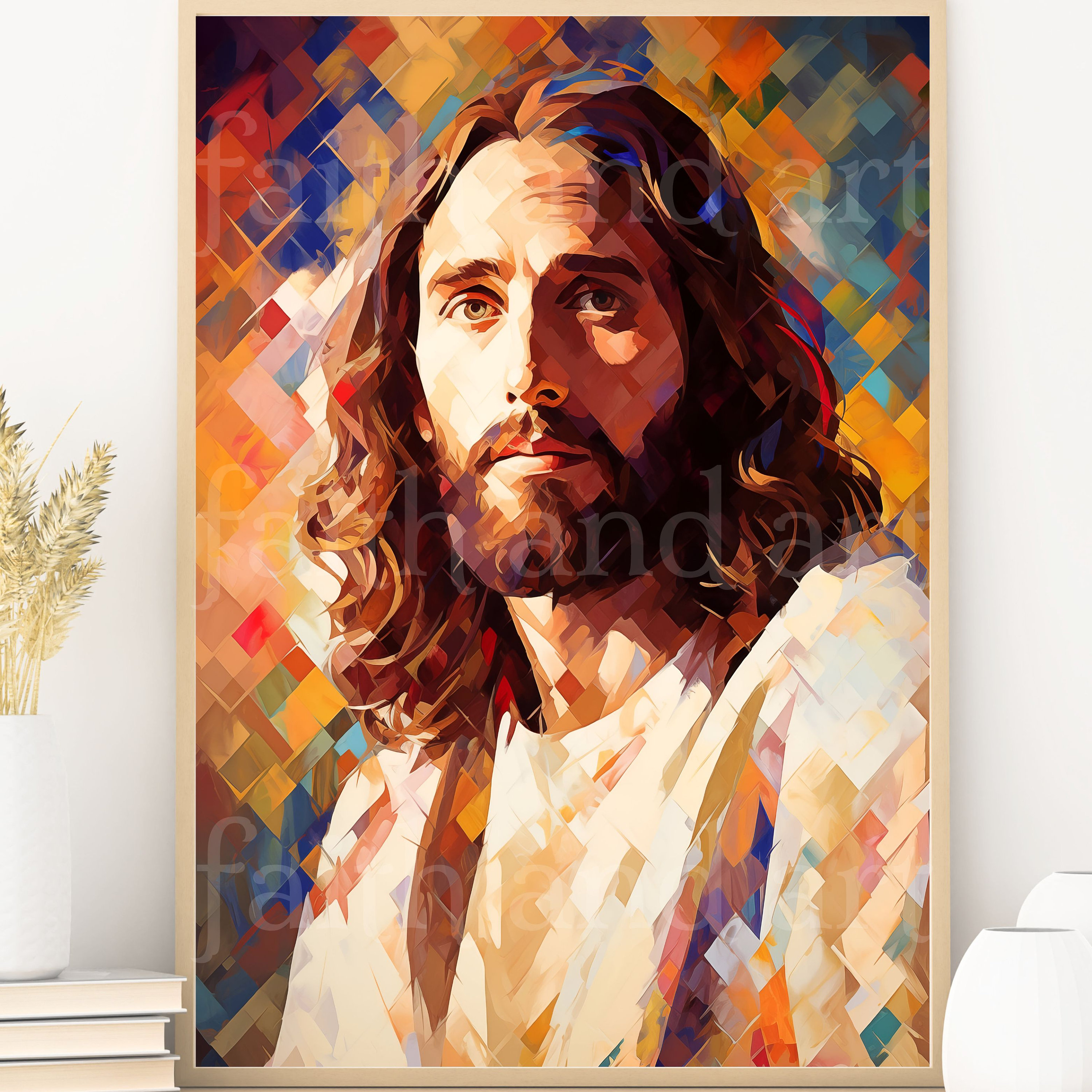 Modern Portrait of Jesus Christ, Christian Wall Art, Jesus Art ...