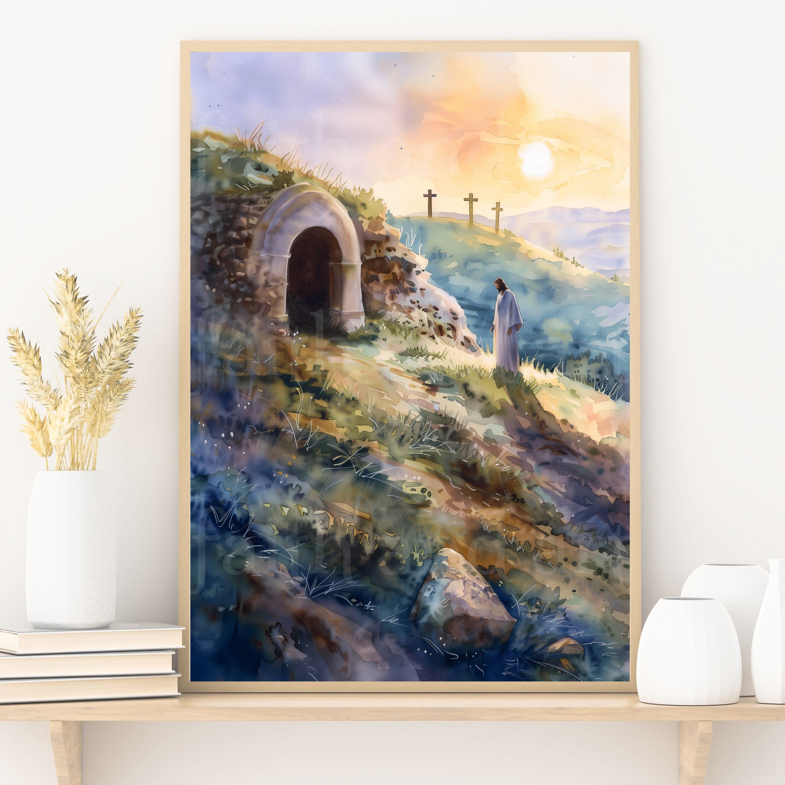 Easter Morning Digital Painting, Jesus Christ Resurrection Morning ...