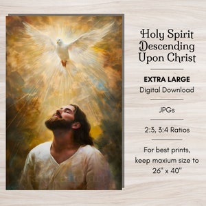 Modern Christian Art Holy Spirit Descending Upon Jesus, Gifts of the ...