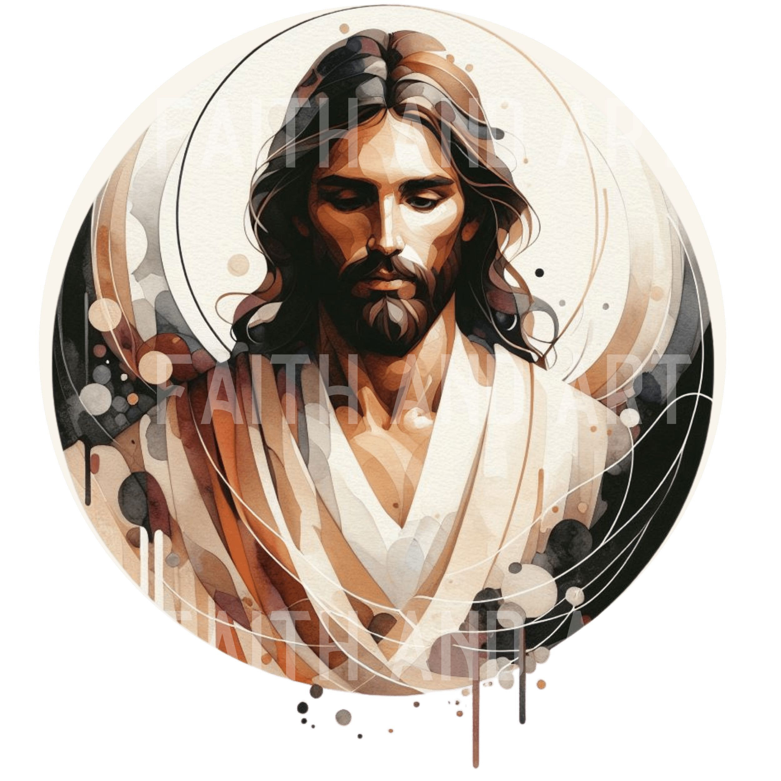 Jesus Portrait, Jesus Digital Wall Art, Jesus Painting, Christian Wall ...