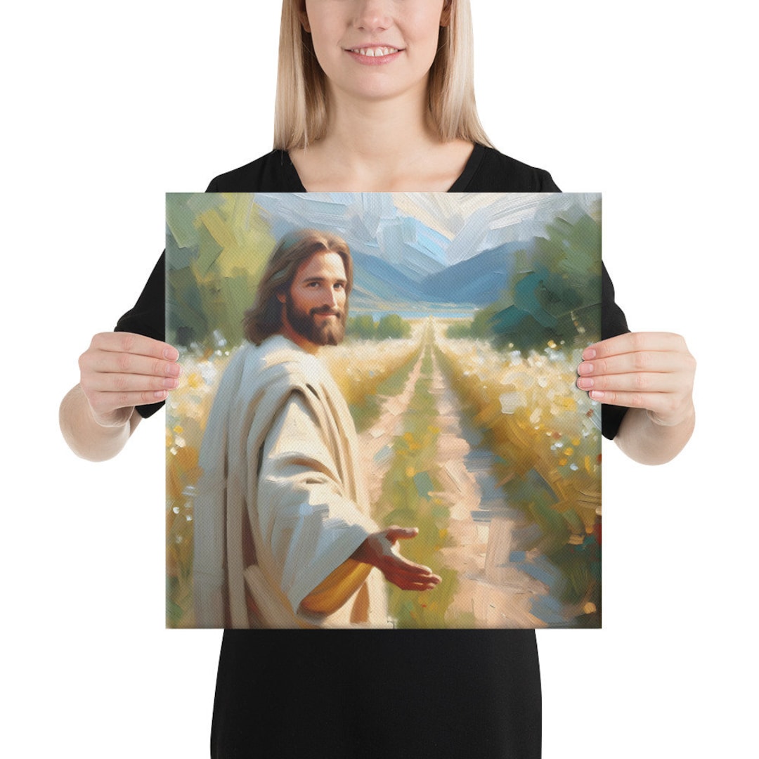 Walking With Jesus Canvas Print, Come Follow Me Modern Christian Art, Walk by Faith, Jesus ...