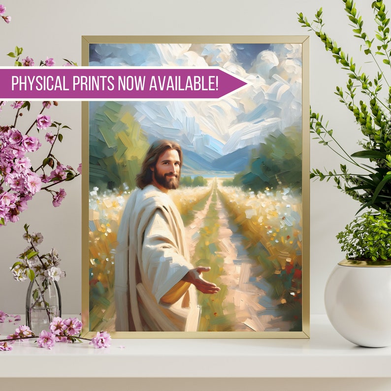 Jesus Christ Christian Print, Walking With Jesus Print, Walk With ...
