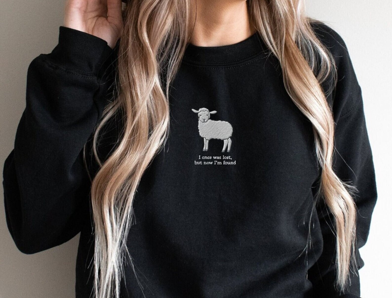 Lost Sheep Lost Lamb Embroidered Christian Sweatshirt Jesus Left the 99 ...