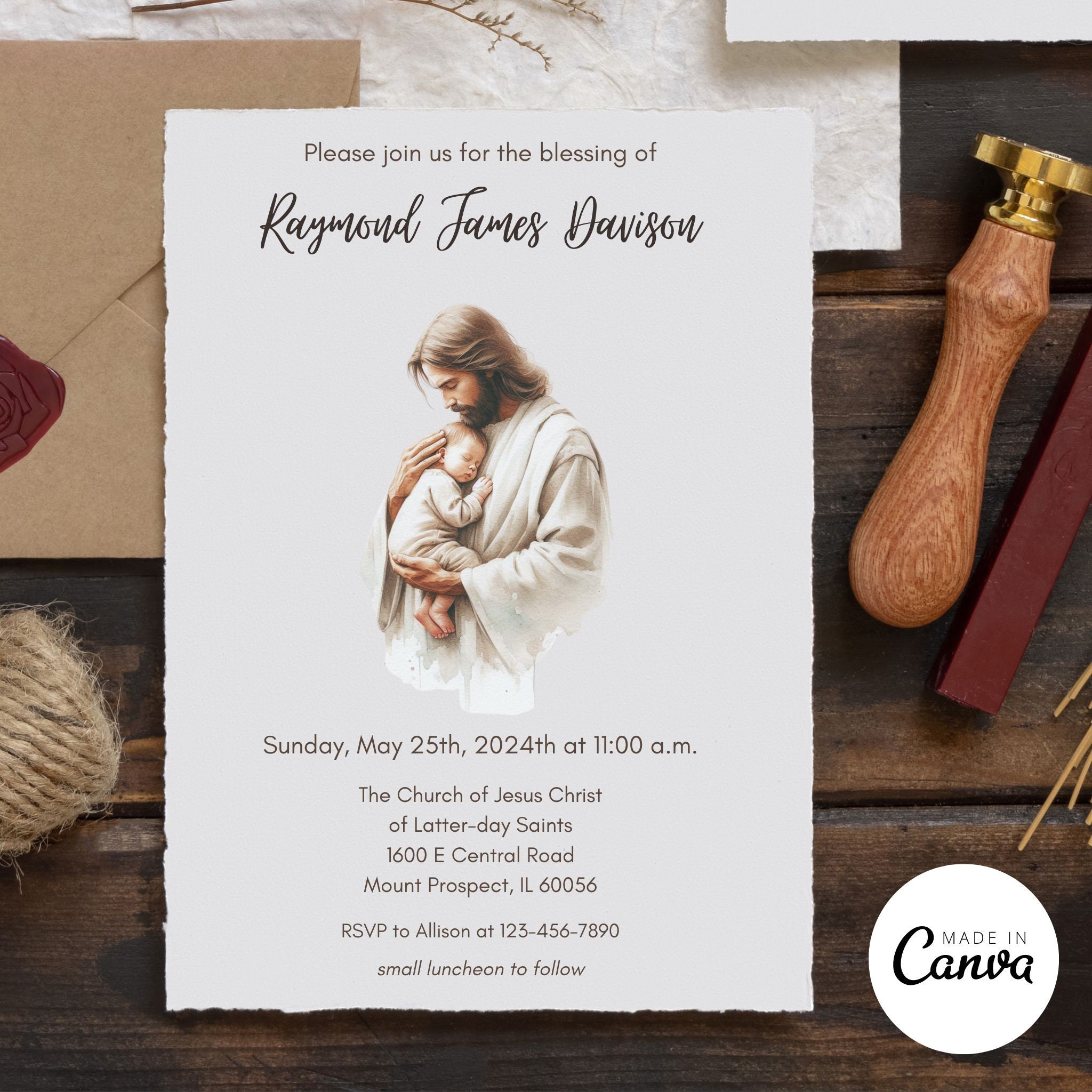 Christian Baby Celebration Invitation Template Baby Dedication ...