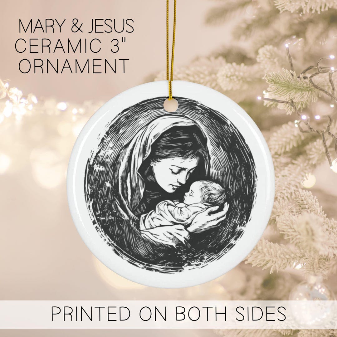 MARY and JESUS Ornament, Nativity Scene Baby Jesus and the Virgin Mary ...