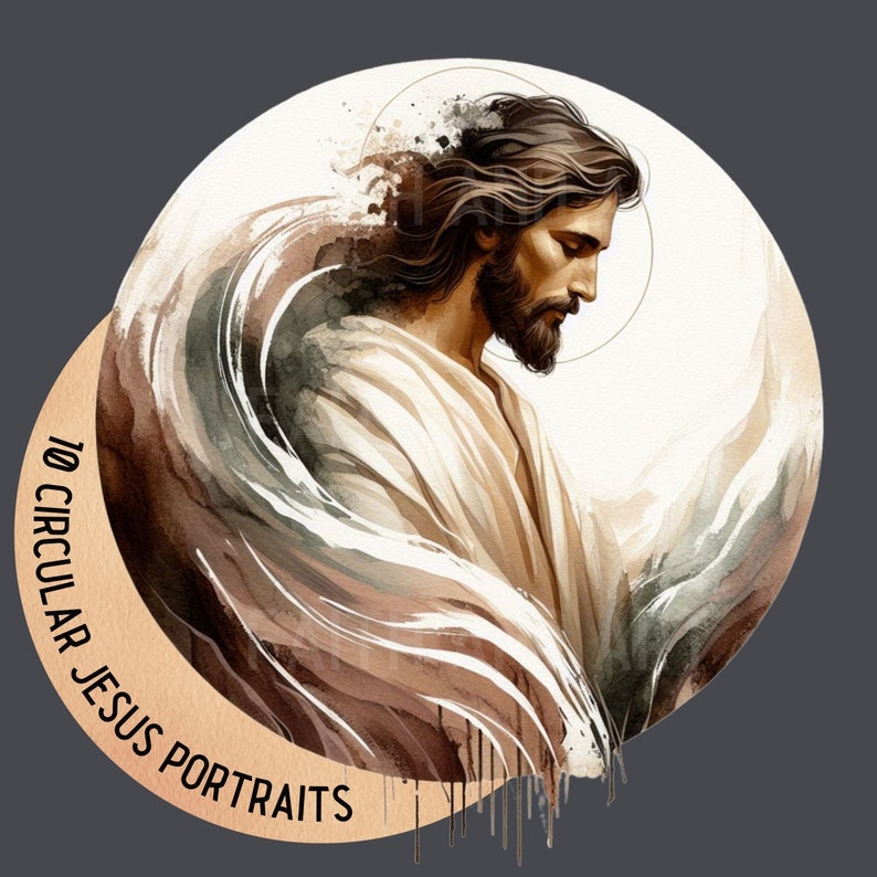 Jesus Portrait, Jesus Digital Wall Art, Jesus Painting, Christian Wall ...