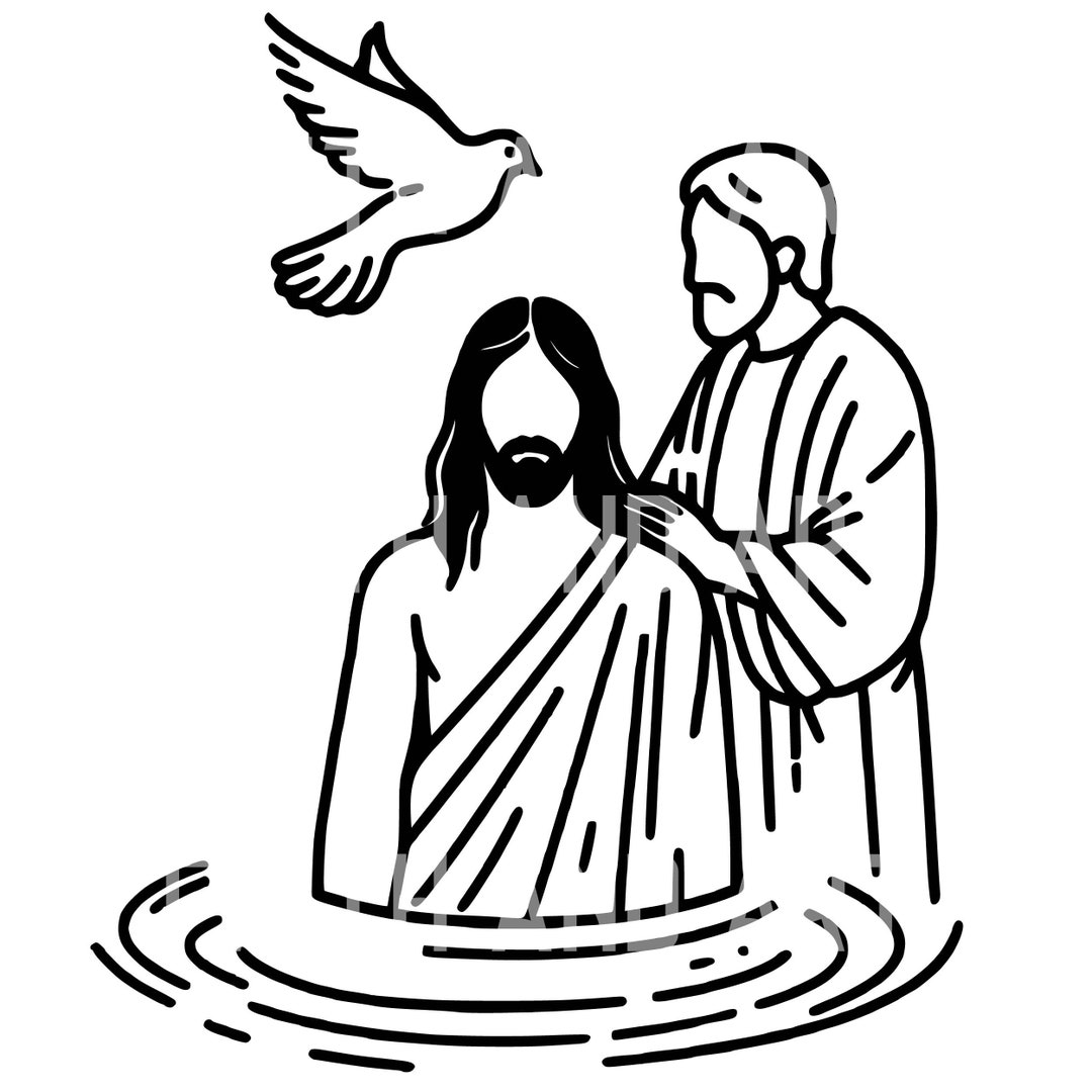 Jesus Baptism, Jesus and John the Baptist, Christian Art, Biblical Art ...