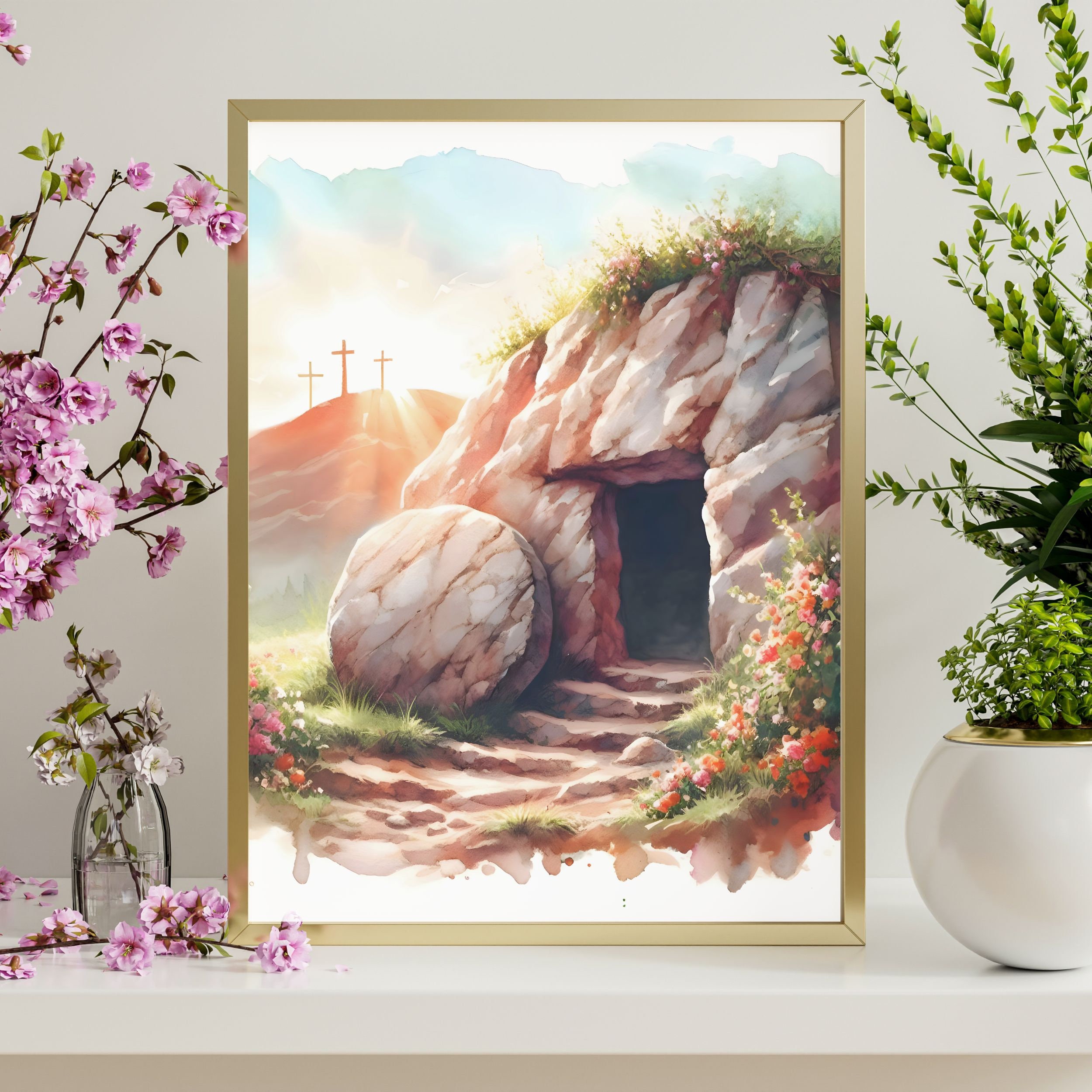Easter Morning Watercolor Easter Digital Download Christian Printable ...