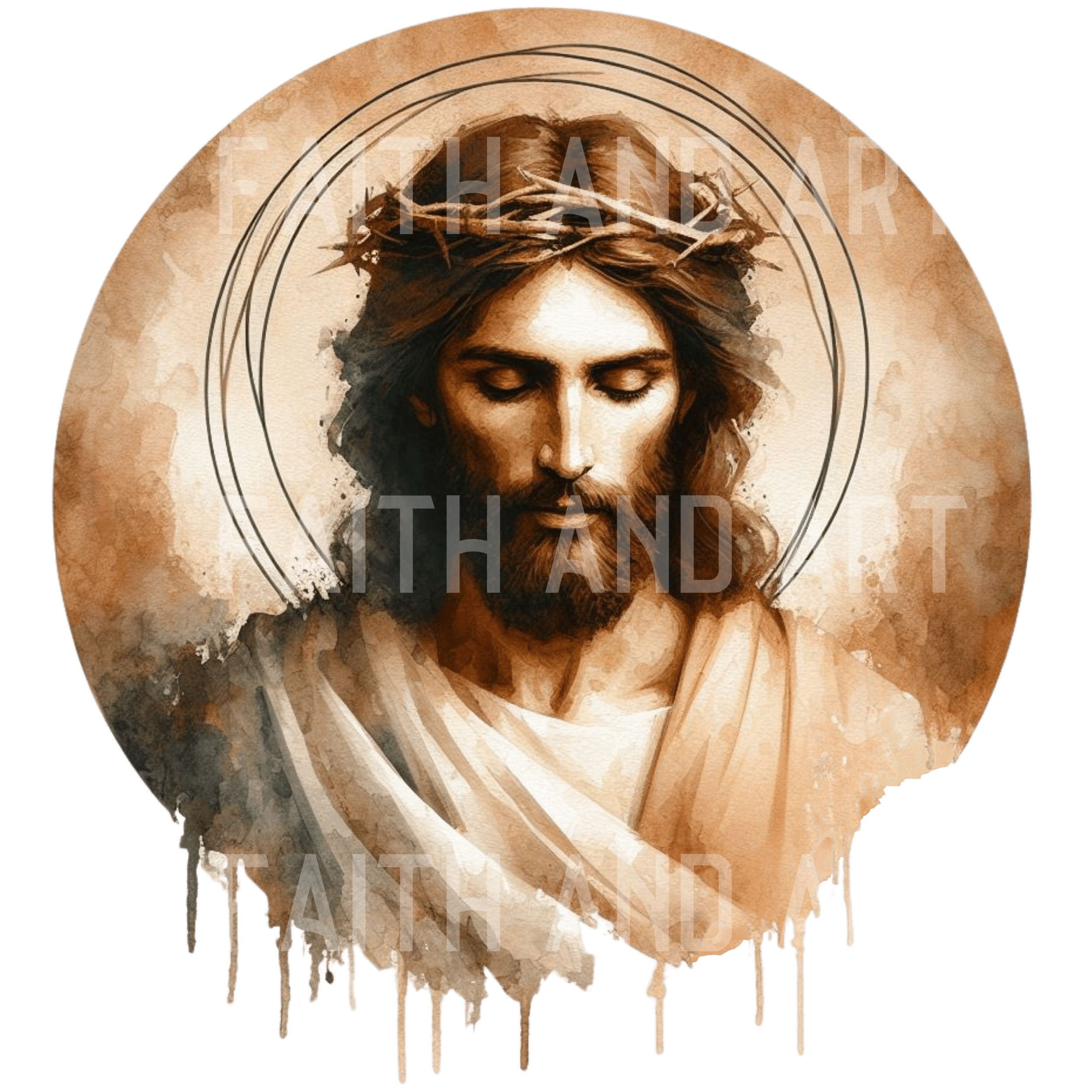 Jesus Portrait, Jesus Digital Wall Art, Jesus Painting, Christian Wall ...