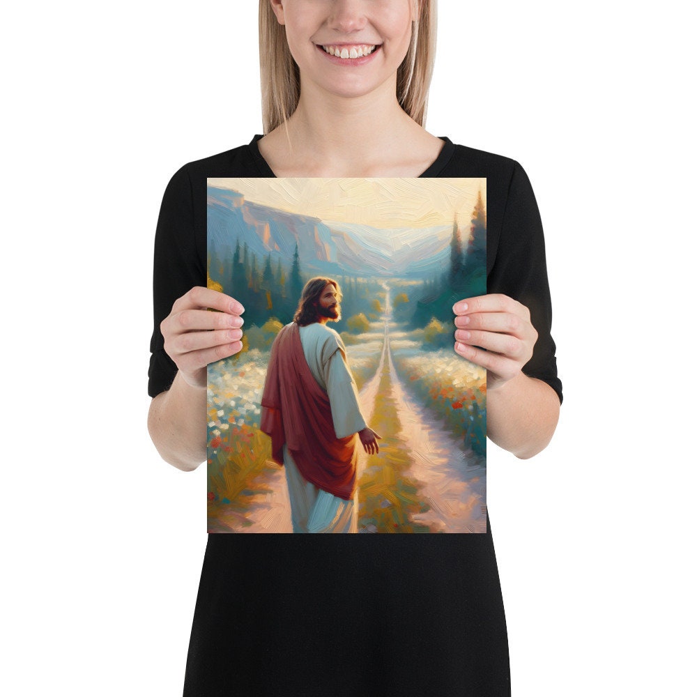 Walking With Jesus Art Print, I Will Walk With Christ, Come Follow Me, Walk by Faith Jesus ...
