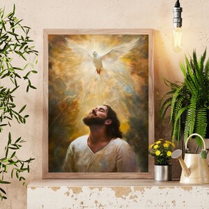 Modern Christian Art Holy Spirit Descending Upon Jesus, Gifts of the ...