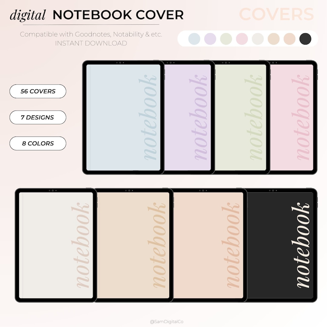 Digital Notebook Covers for Goodnotes, Notability Digital Notebook ...