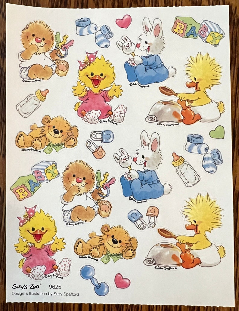 Vintage Suzys Zoo BABY Stickers 22pcs: Play Time - Etsy