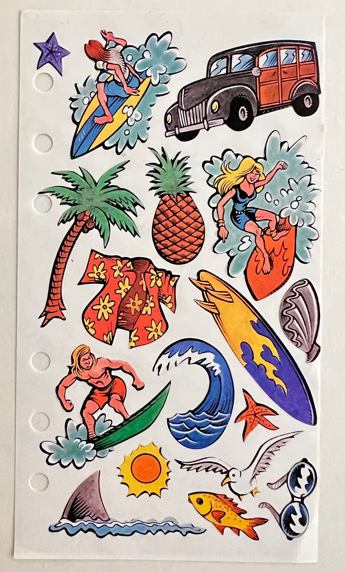 Vintage Stickopotamus Retro Surfing Stickers: Tropical Ocean Beach ...