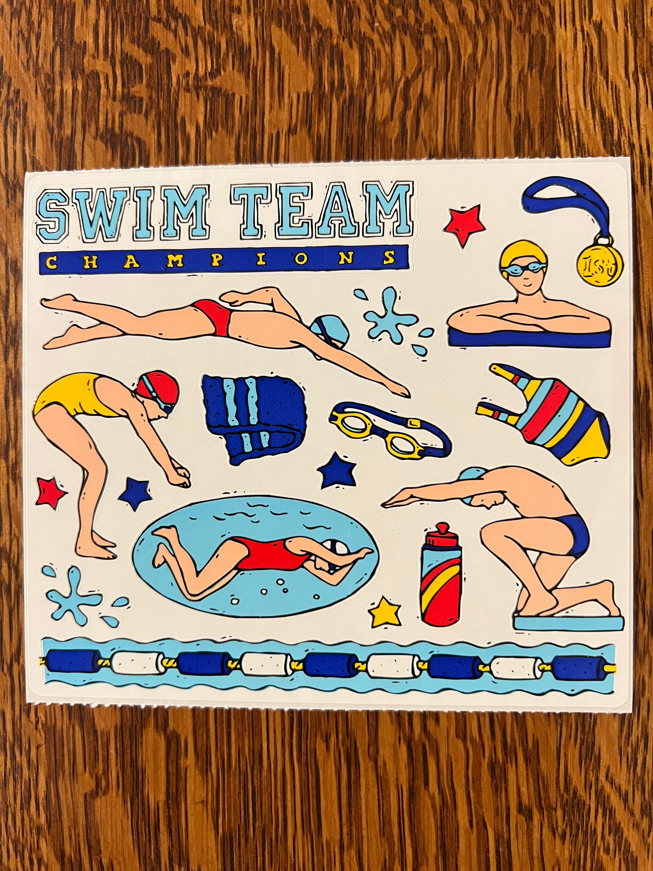 Frances Meyer Swim Team Stickers vintage Swimming Scrapbook - Etsy