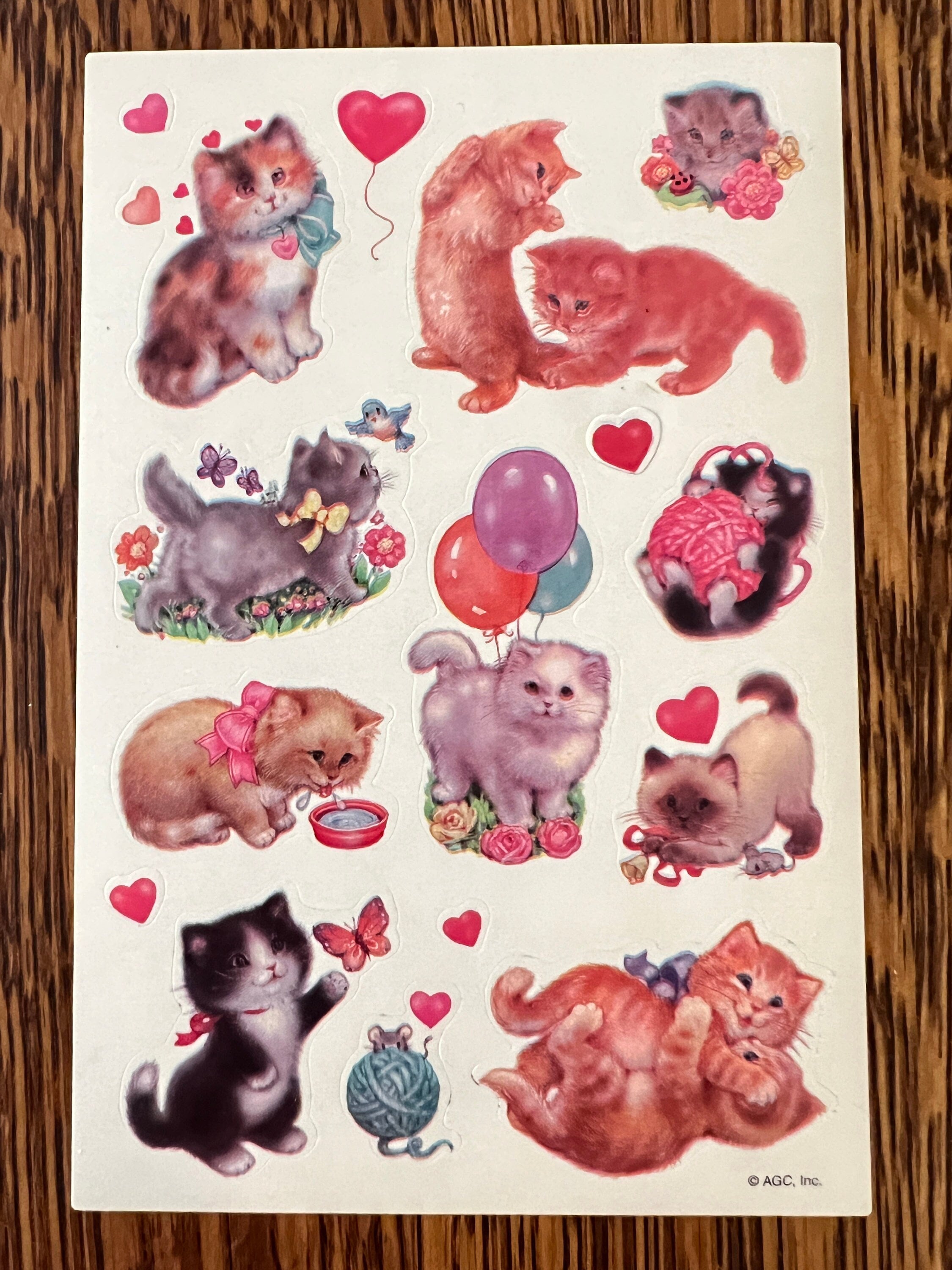 Very Rare 1980s AGC Stickers CATS & KITTENS at Play (htf American ...