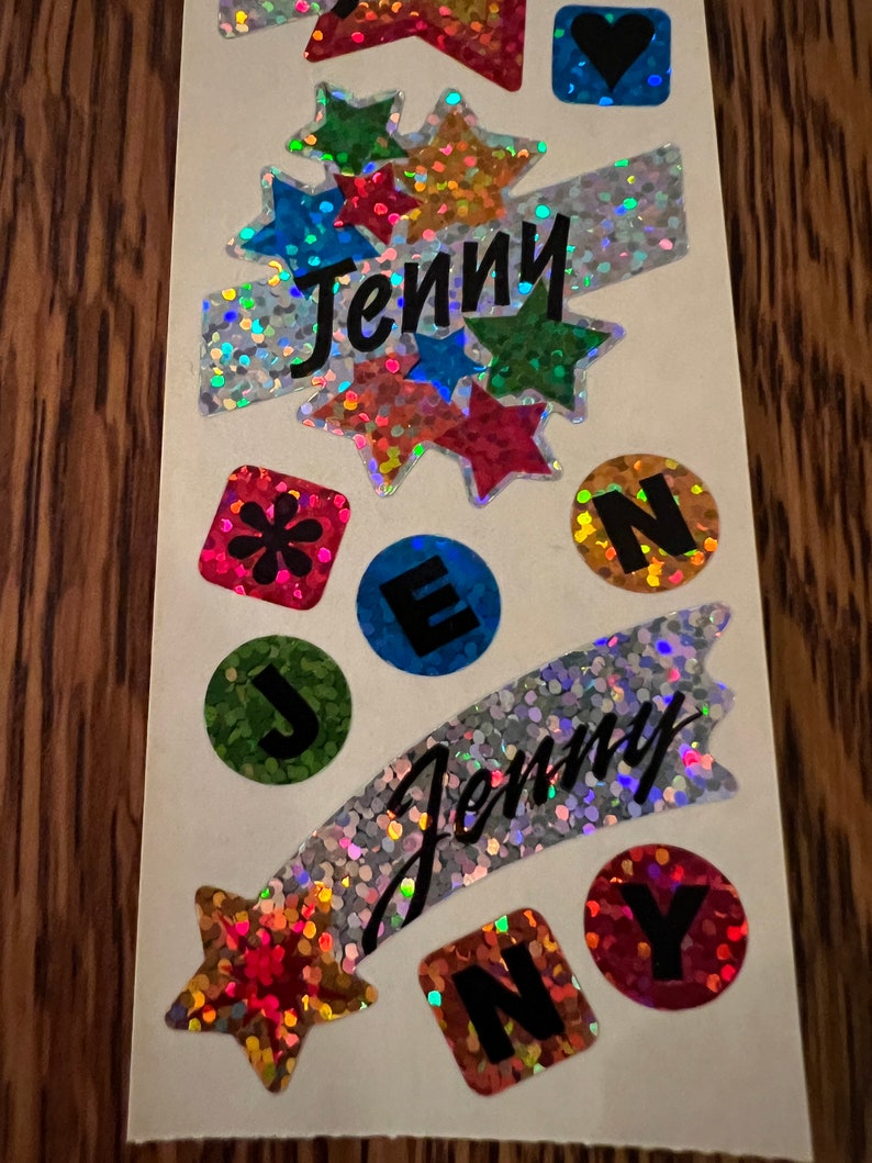 Rare Jenny Name Stickers (popular): Vintage Hambly Studios Prismatic ...