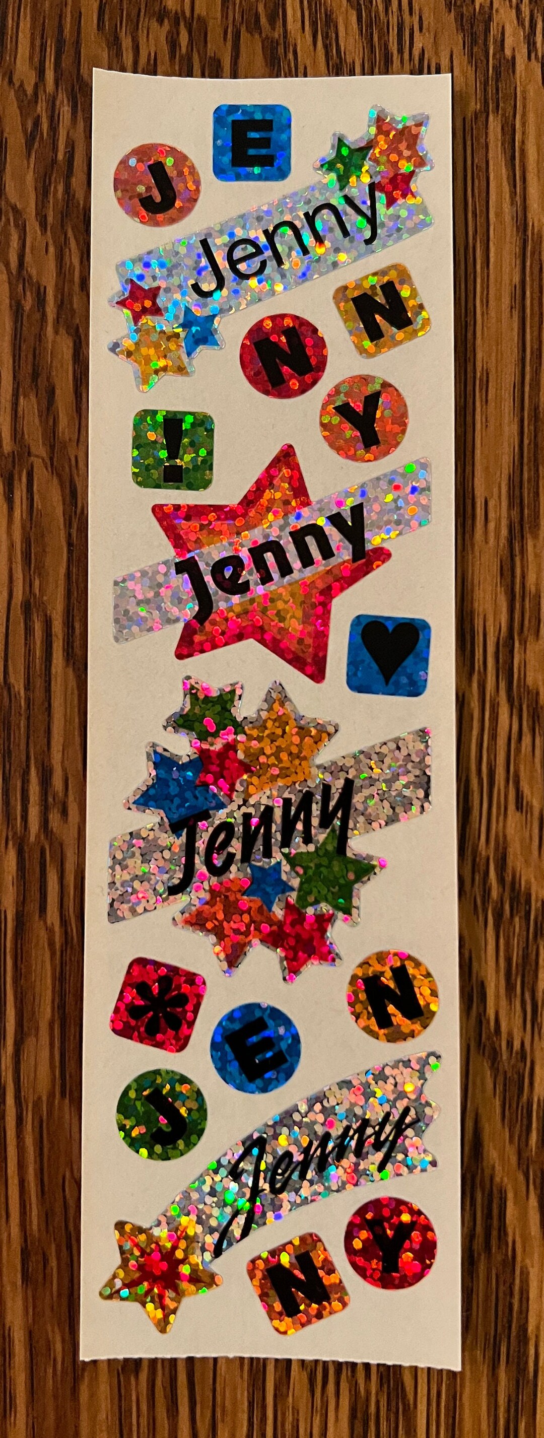 Rare Jenny Name Stickers (popular): Vintage Hambly Studios Prismatic ...