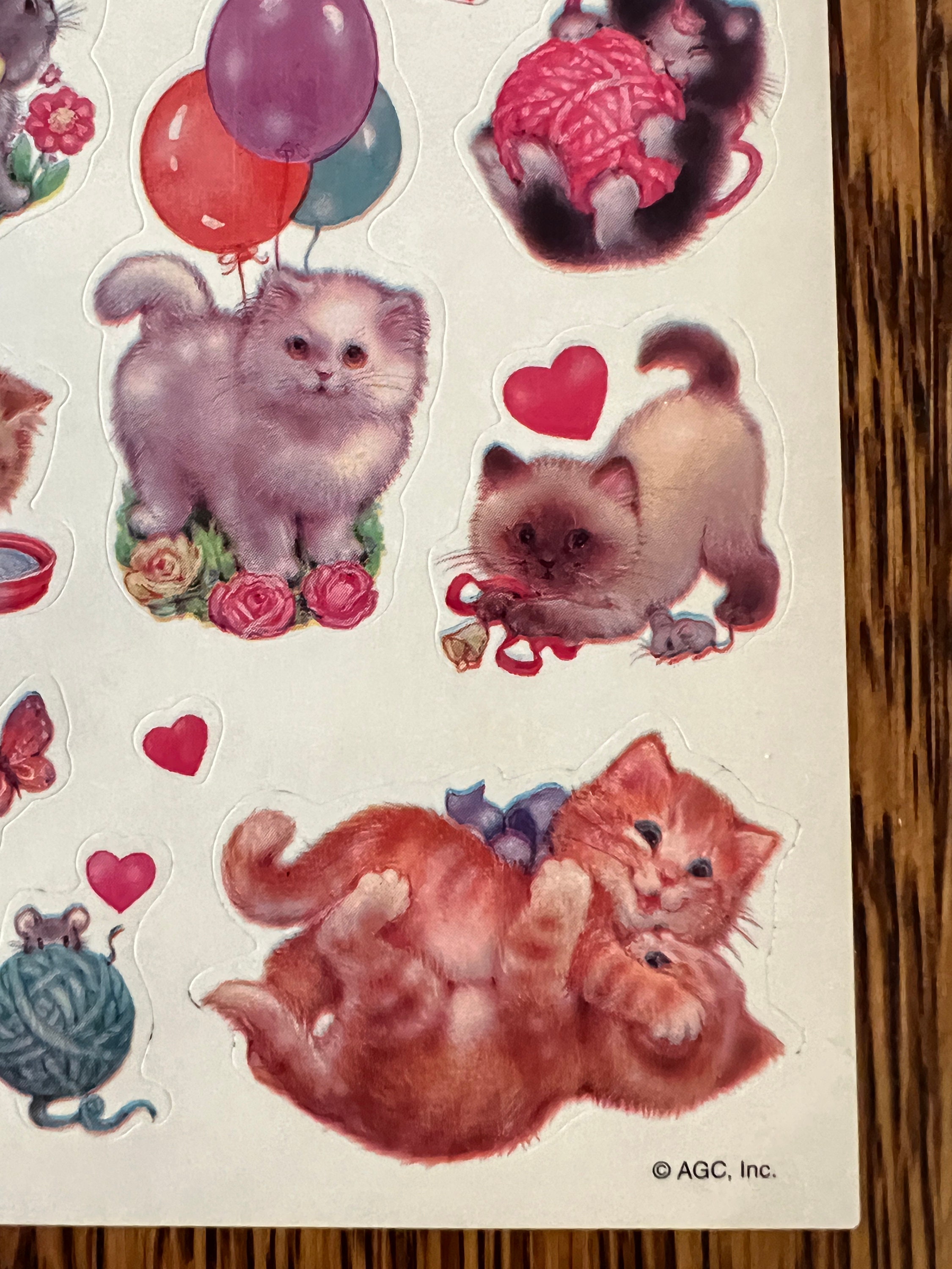 Very Rare 1980s AGC Stickers CATS & KITTENS at Play (htf American ...