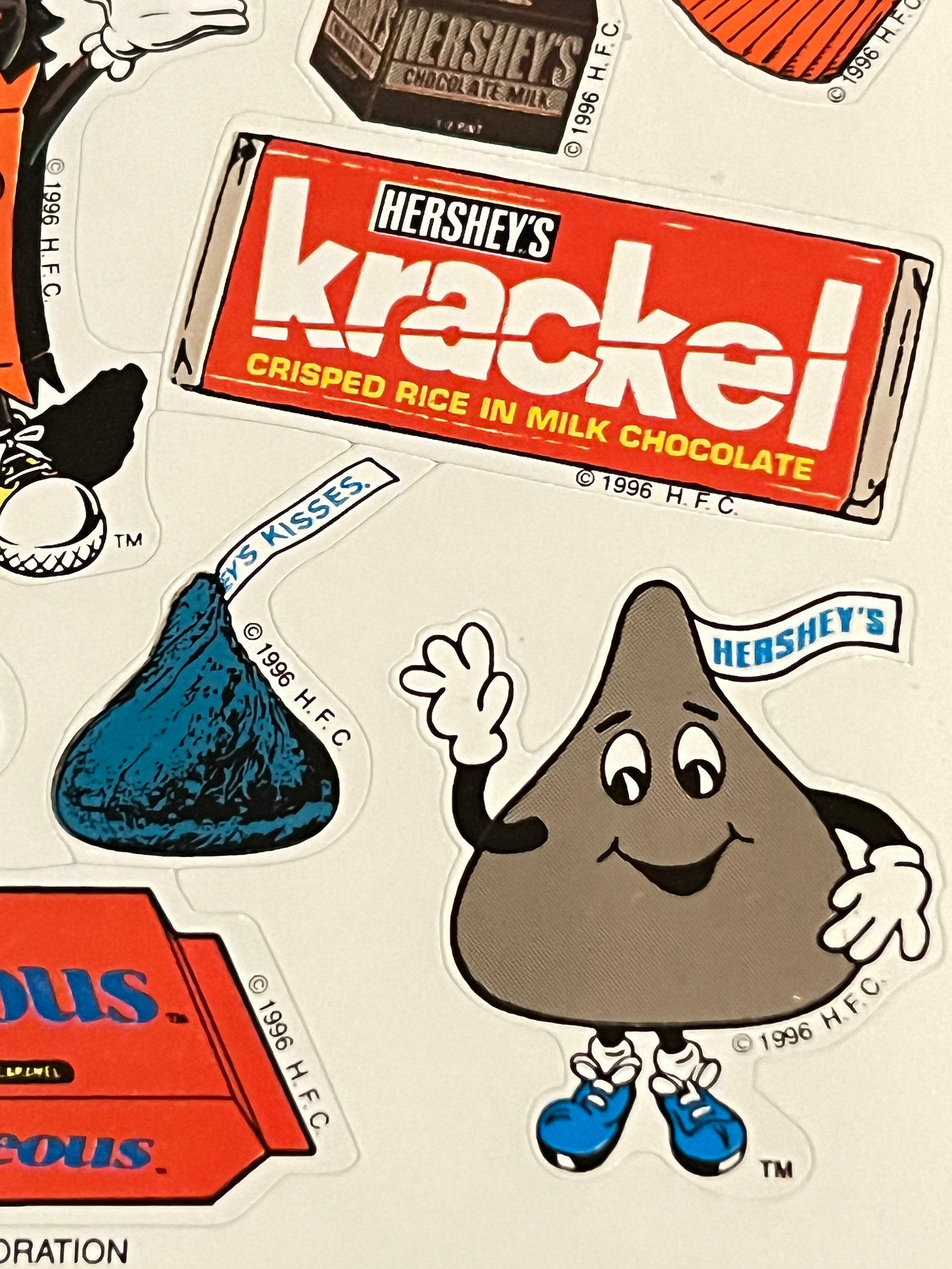 RARE Vintage HERSHEY CANDY Foil Stickers Reese’s Krackel Chocolate Bar ...