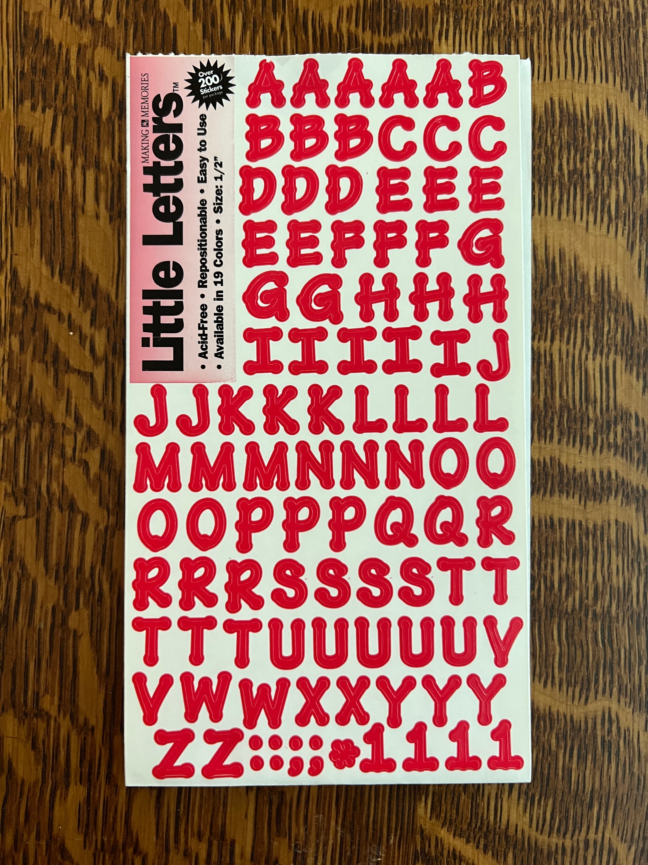 LETTER Stickers (vintage Making Memories Little Letters) Green, Red ...