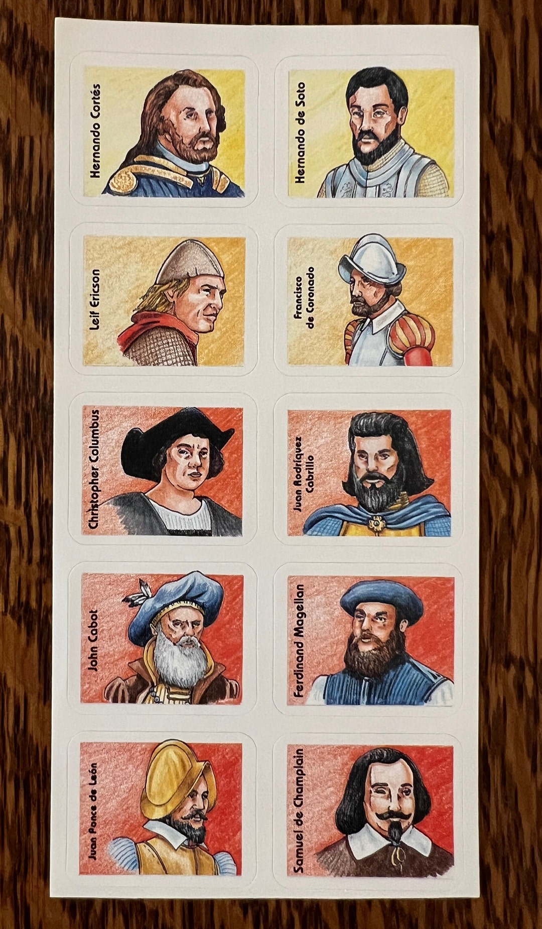 RARE Famous Explorers Stickers HTF Vintage Collectible - Etsy