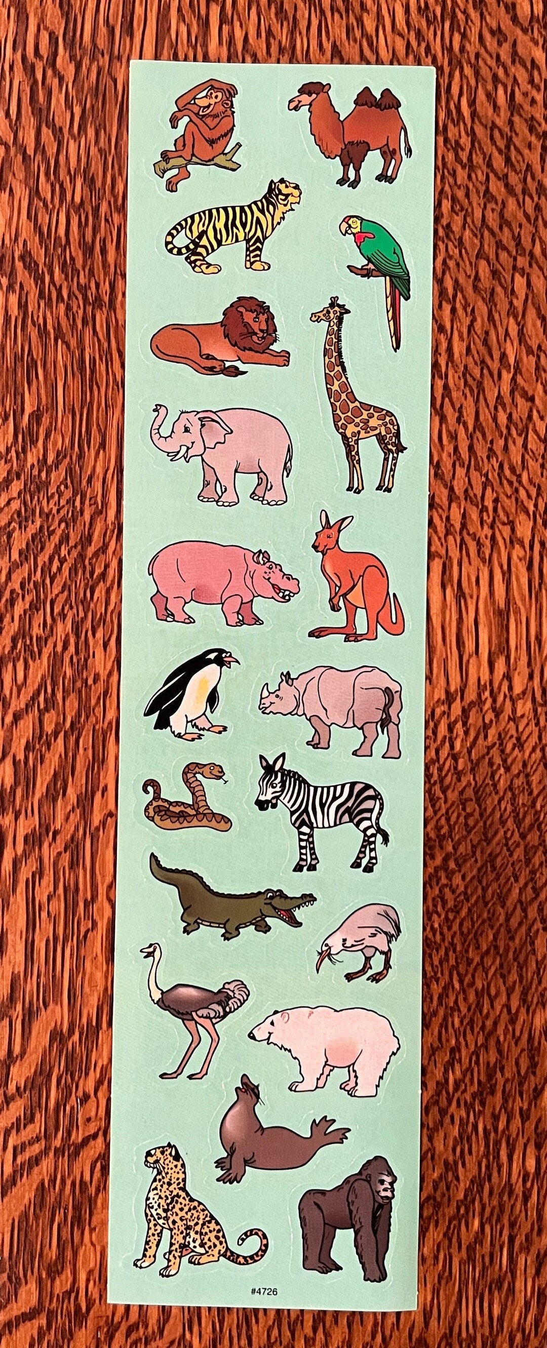 Vintage Animal Stickers Monkey, Camel, Tiger, Parrot, Lion, Giraffe ...