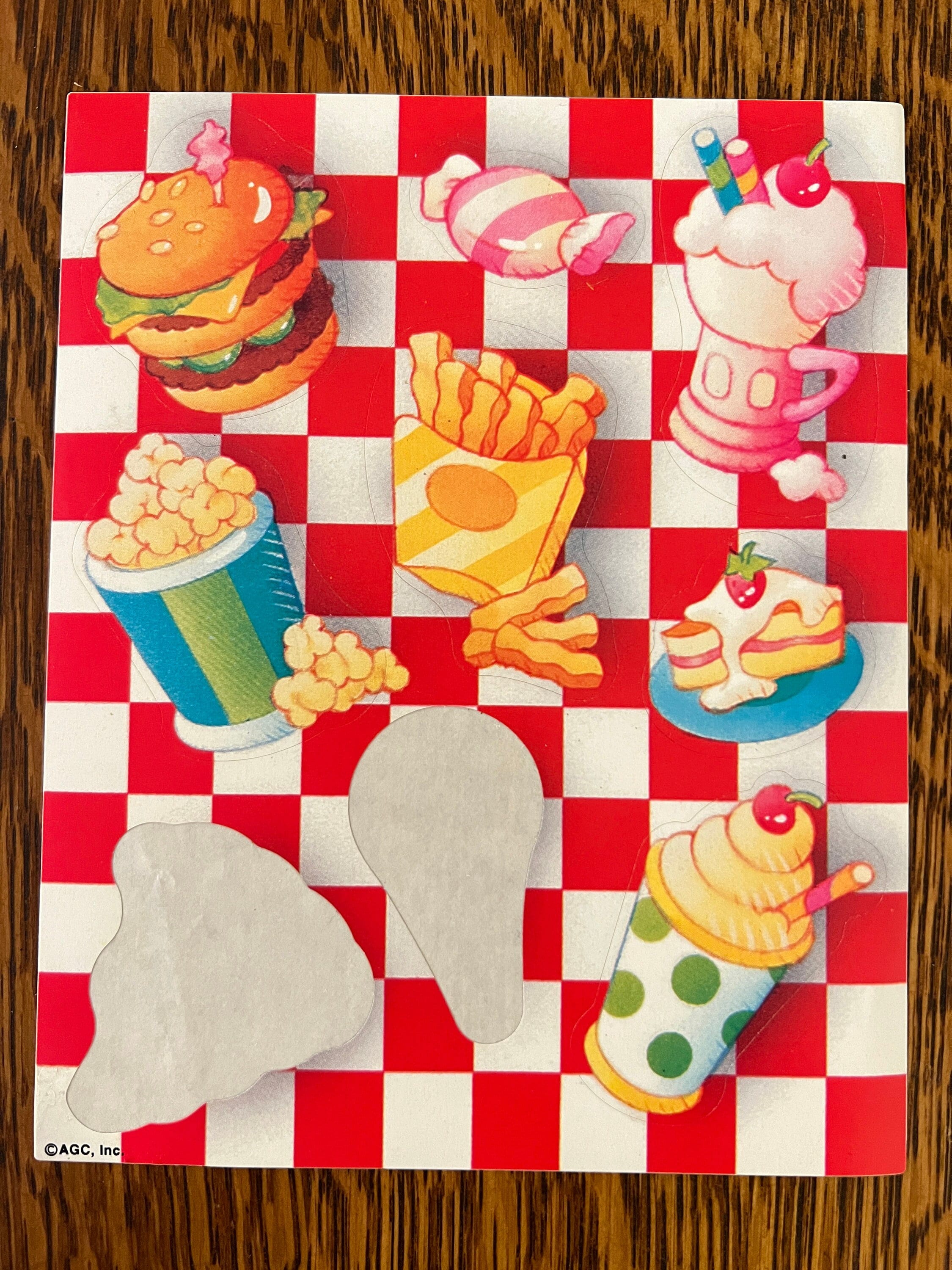 Very Rare Vintage AGC Stickers: Fast Food Hamburger Fries Sweets Popcorn (HTF) Collectible - Etsy