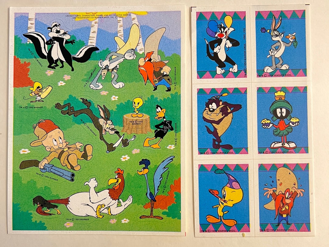 VINTAGE LOONEY TUNES Stickers (1990s) Party and Classic Scenes - Bugs ...