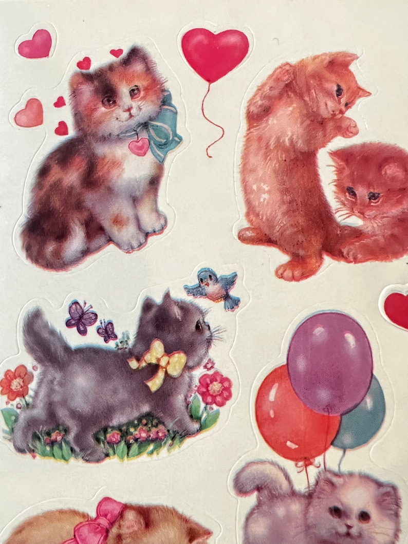 Very Rare 1980s AGC Stickers CATS & KITTENS at Play (htf American ...