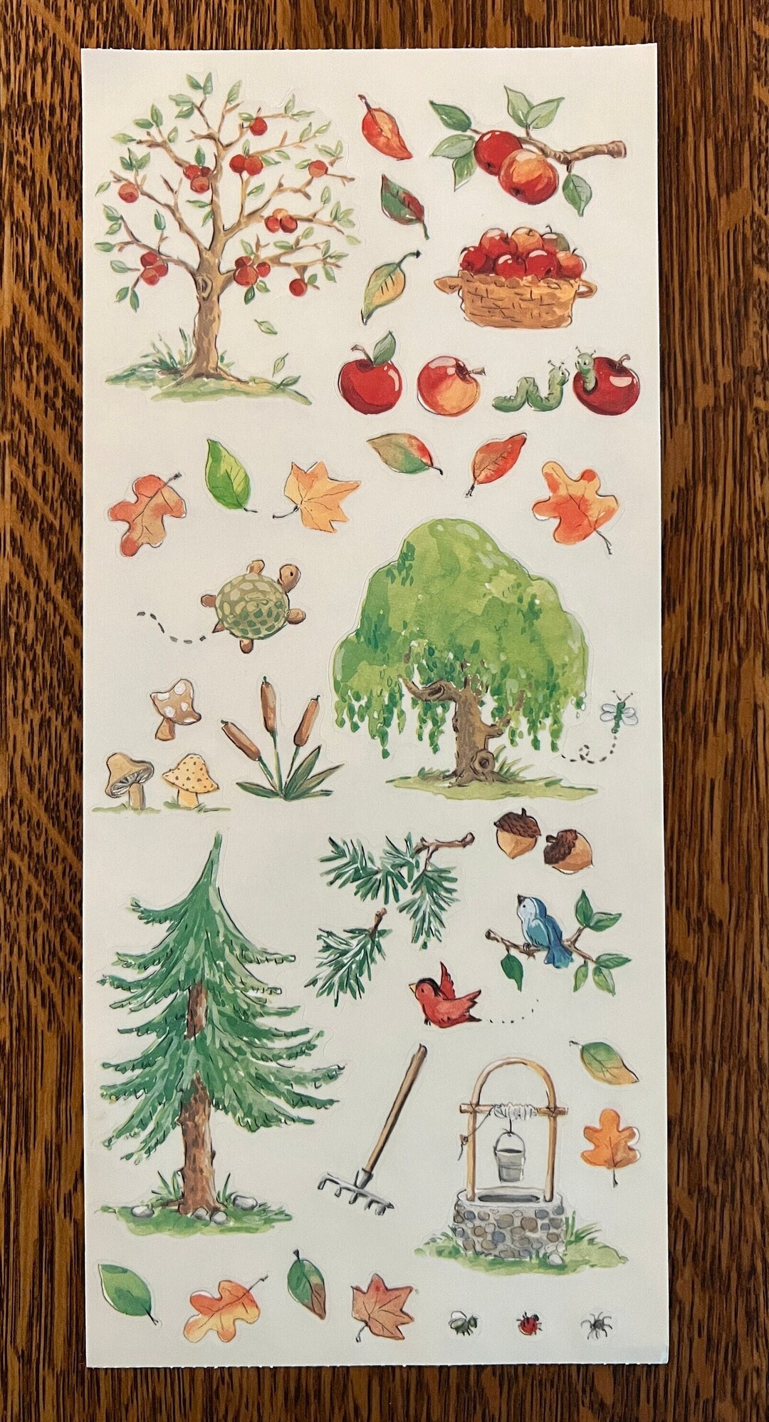 RARE Vintage Paper Craft FALL Elements Stickers - Autumn Leaves Trees ...