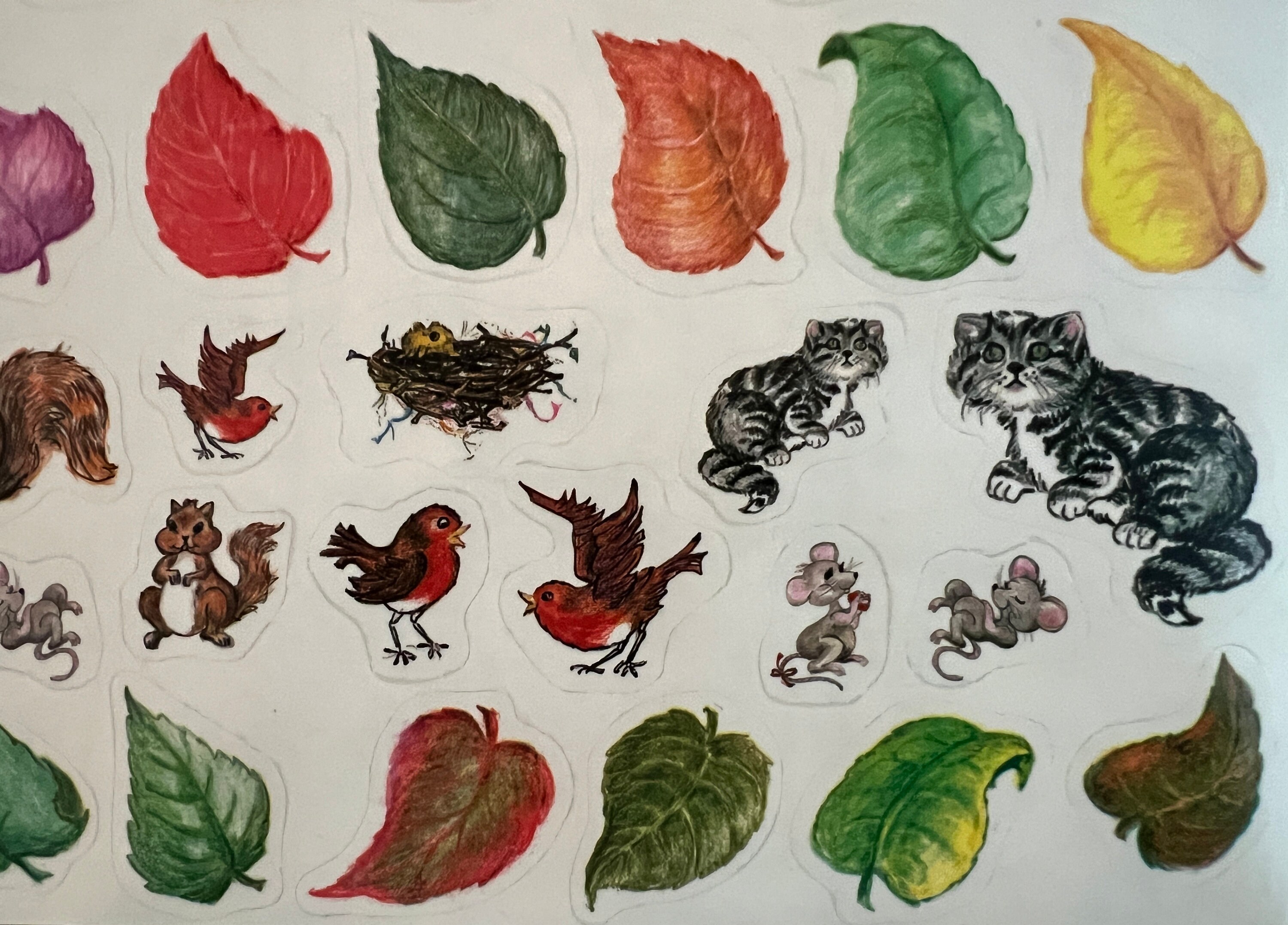 Vintage Highlights FAMILY TREE Stickers - Leaf Leaves Apple Squirrel ...