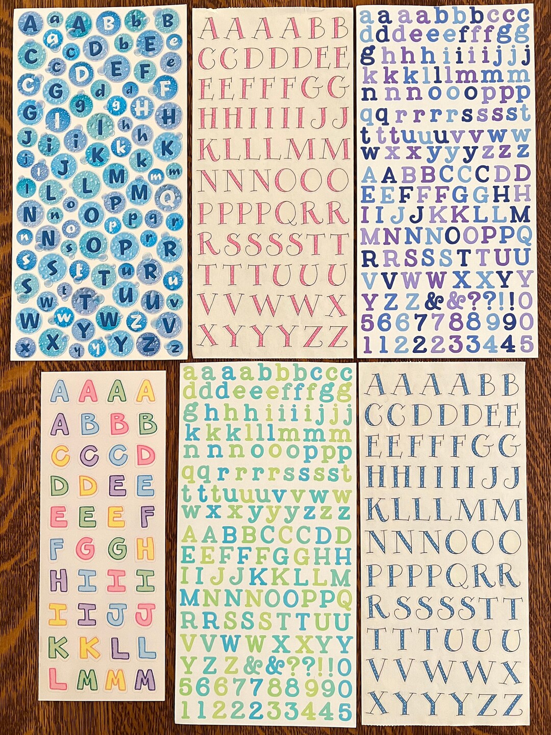 ALPHABET LETTER Stickers “you Choose” Blue Bubble, Pink Dot, Purple ...