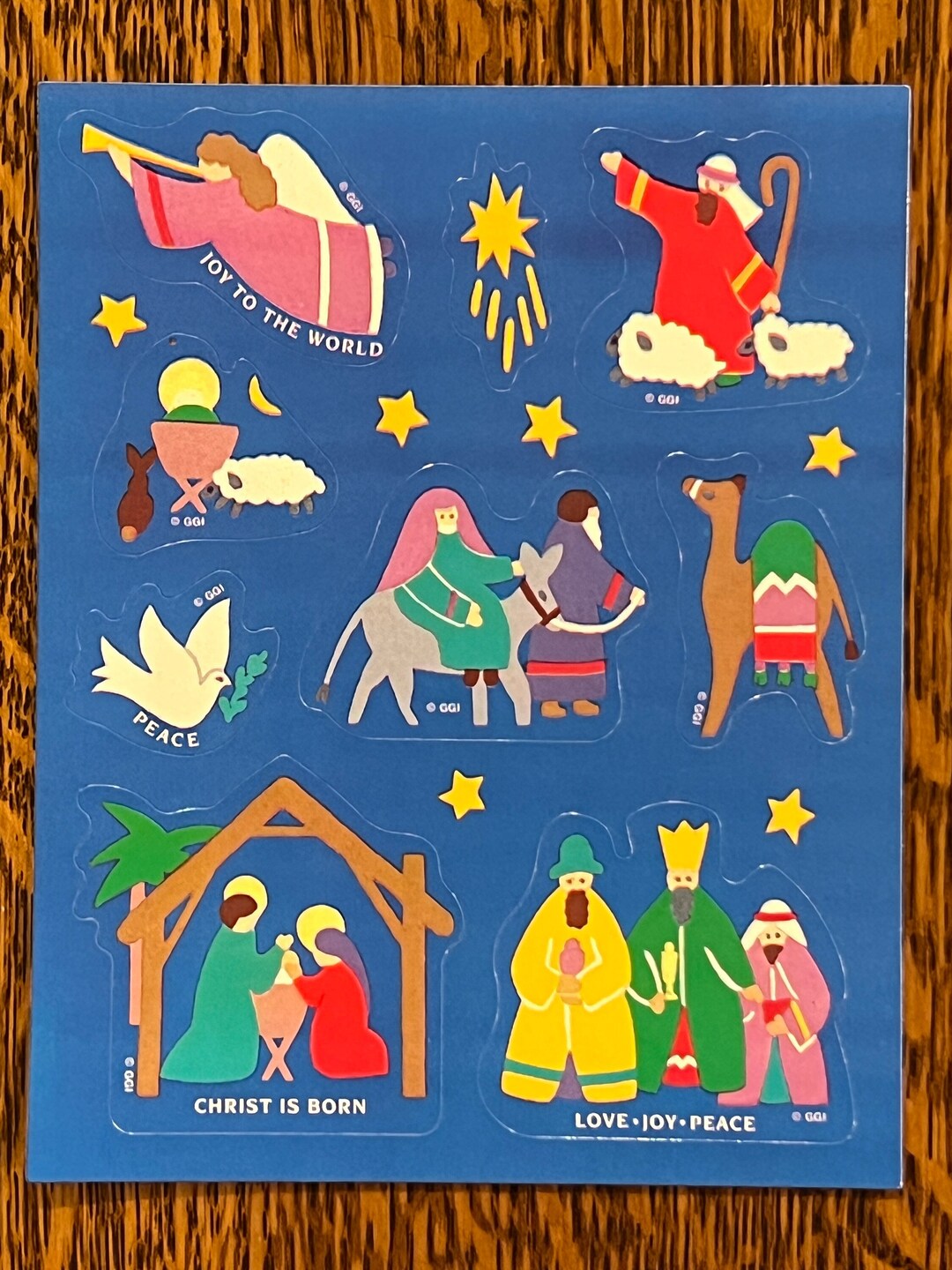 CHRISTMAS NATIVITY Stickers Vintage GGI Gibson Greetings • Religious ...
