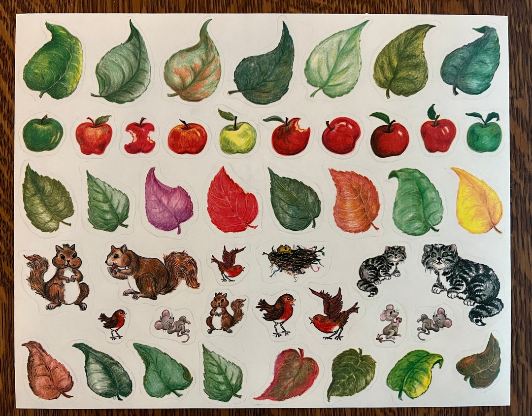 Vintage Highlights FAMILY TREE Stickers - Leaf Leaves Apple Squirrel ...