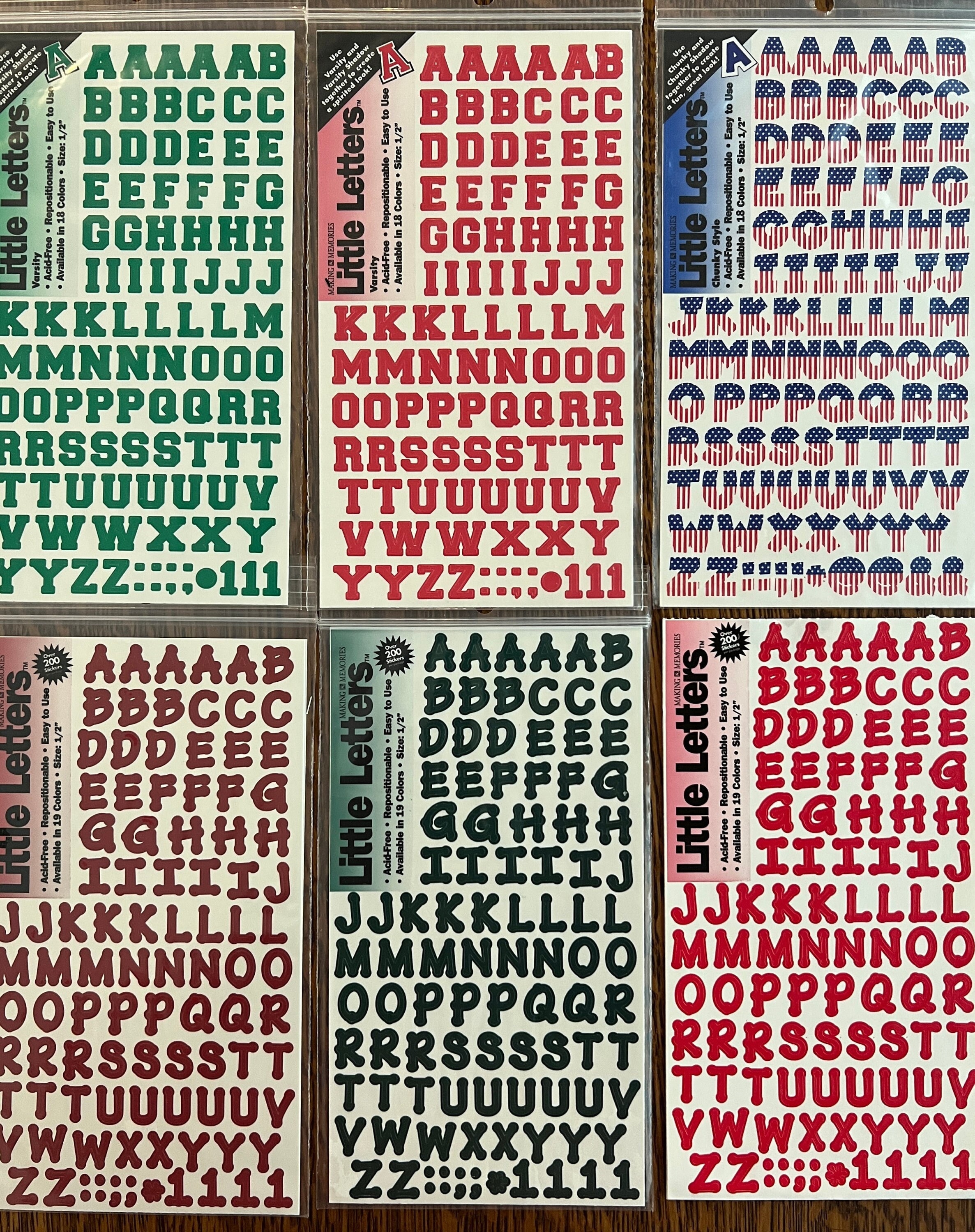 LETTER Stickers (vintage Making Memories Little Letters) Green, Red ...