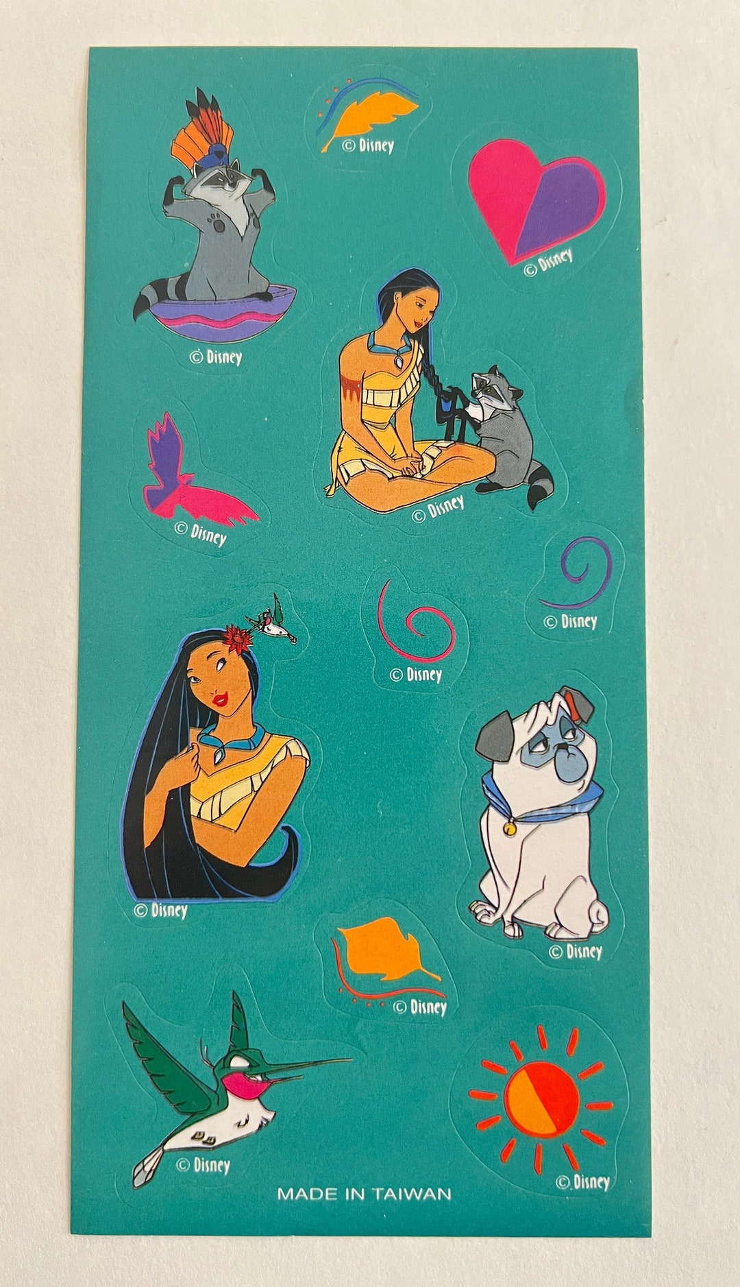 Extremely Rare Pocahontas Vintage Disney Sticker Sheet: Collectible ...