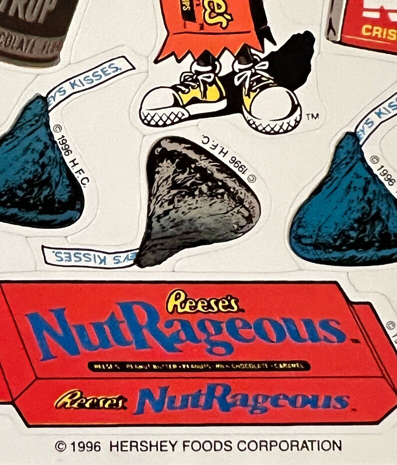 RARE Vintage HERSHEY CANDY Foil Stickers Reese’s Krackel Chocolate Bar ...