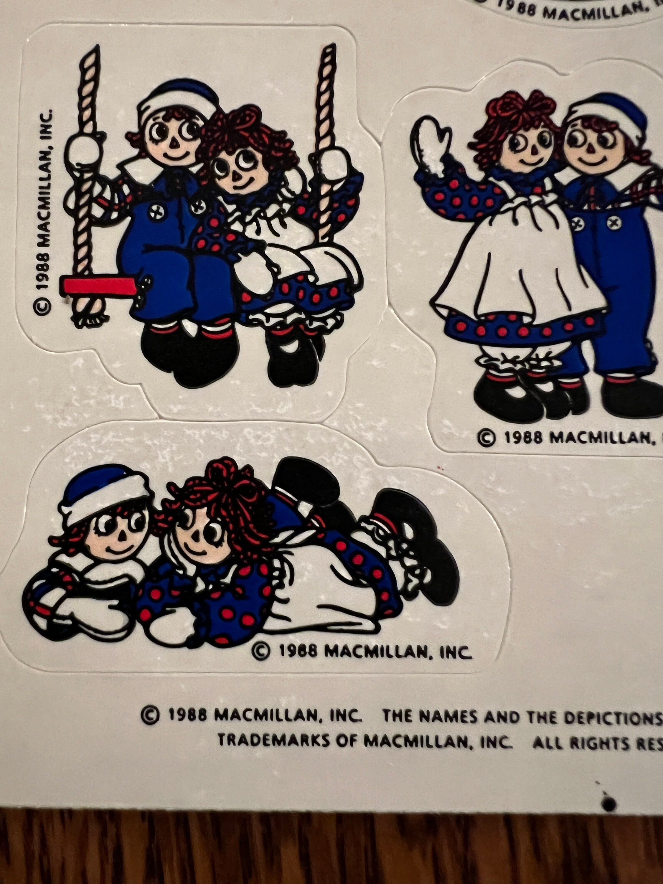 Very Rare Raggedy Ann & Raggedy Andy Vintage Stickers by Hallmark 1988 ...