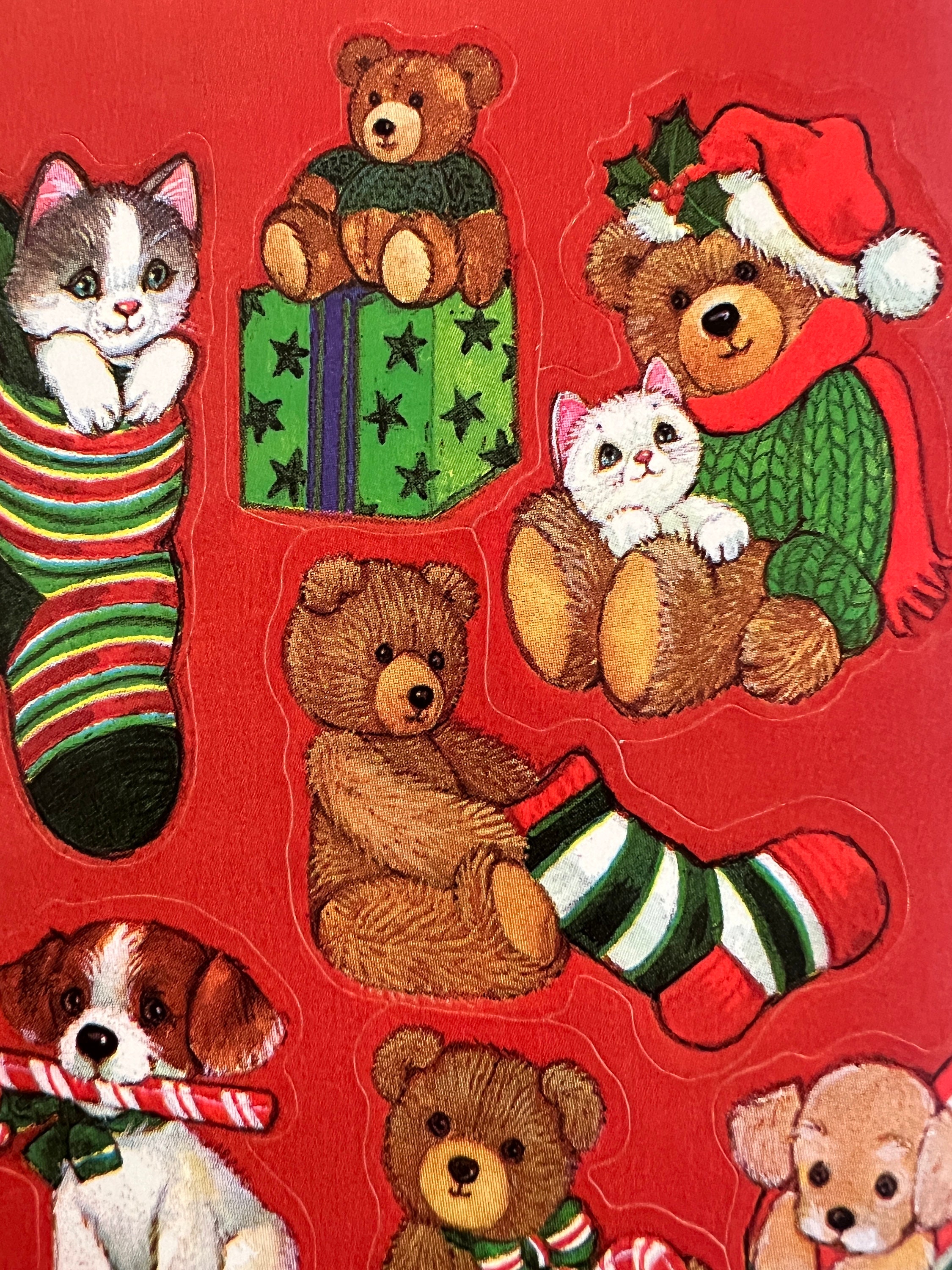 Vintage AGC Stickers CHRISTMAS BEARS 1995 Cats & Dogs in Holiday ...
