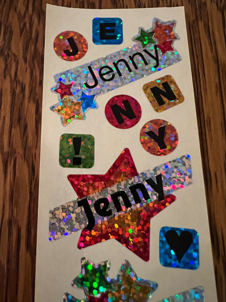 Rare Jenny Name Stickers (popular): Vintage Hambly Studios Prismatic ...