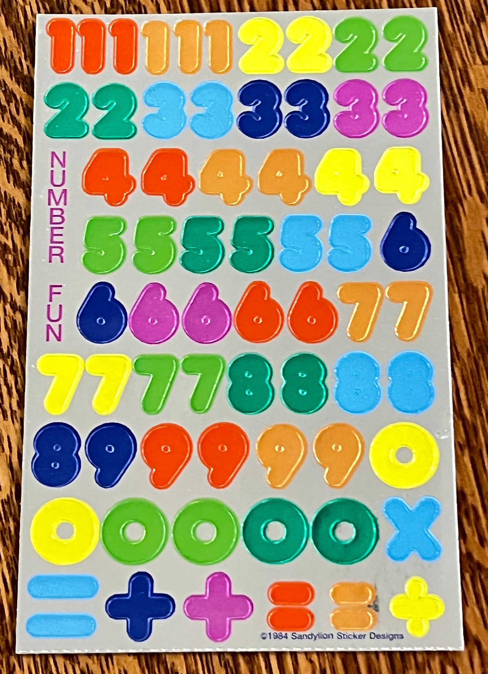 Vintage 1984 Sandylion NUMBER FUN Stickers (123s & Math Symbols ...