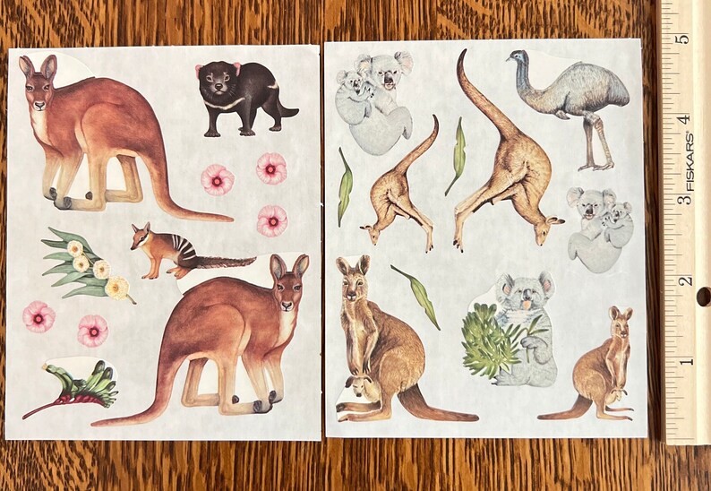 AUSTRALIA ANIMAL STICKERS 2 Vintage Creative Memories Sheets Kangaroo ...