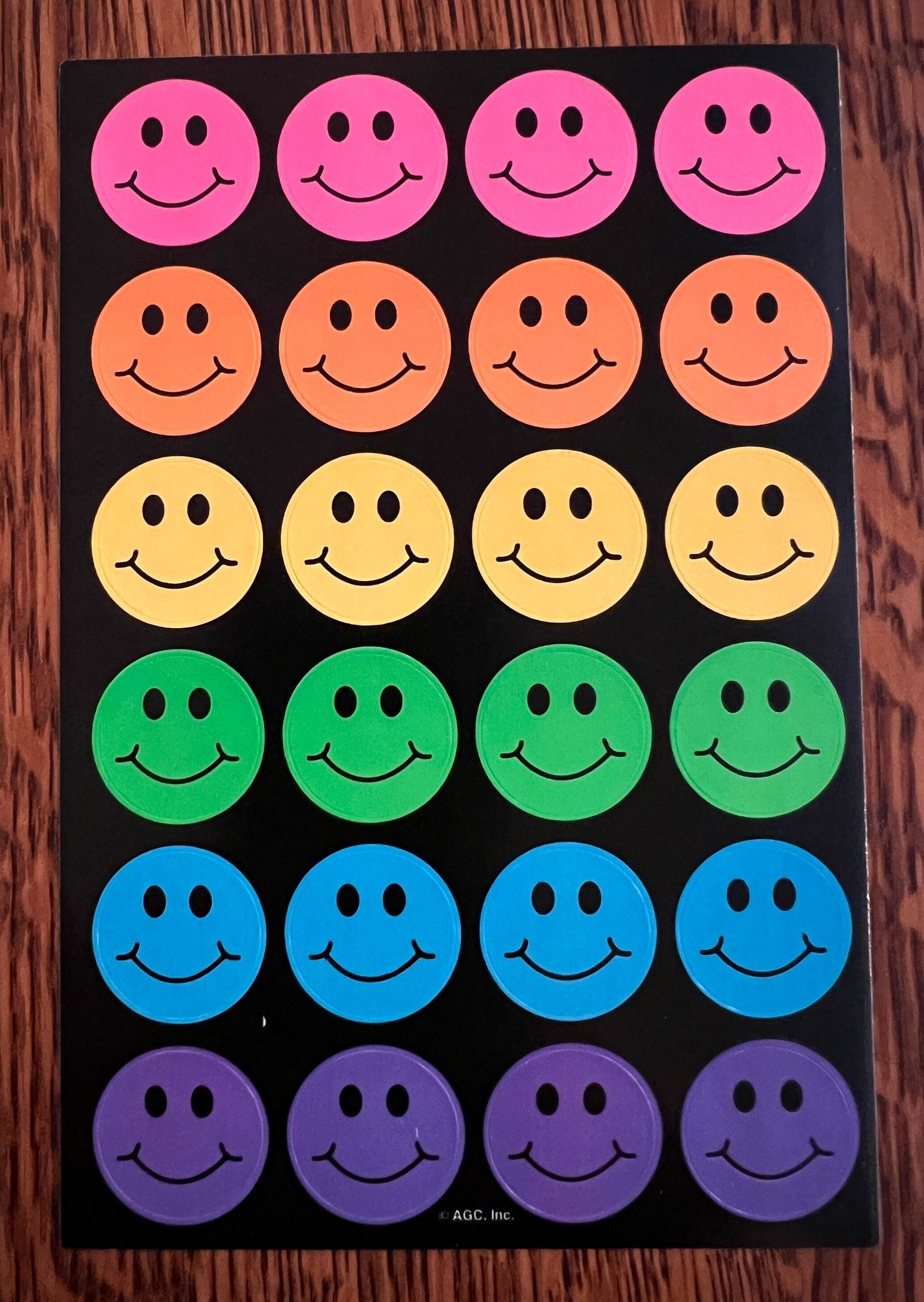 Neon Smiley Face Stickers Vintage American Greeting Retired Collectible ...