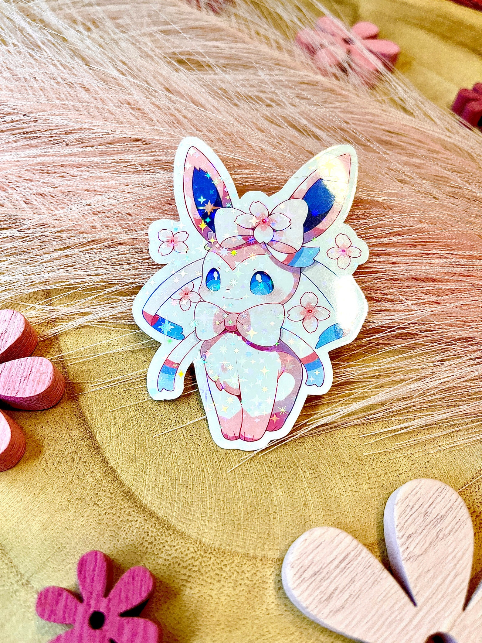 Cute Anime Cherry Blossom Sticker Sylveon Kawaii Laptop Stickers Vinyl ...