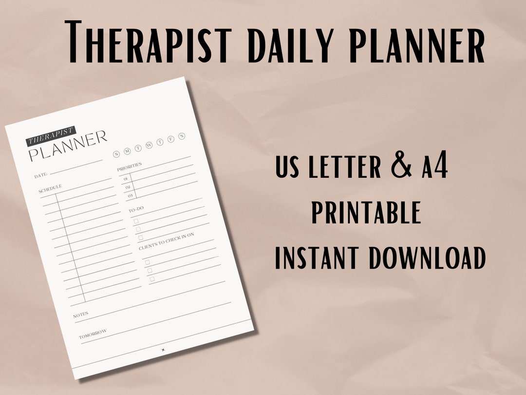 Therapist Planner Counselor Appointment Planner Daily - Etsy