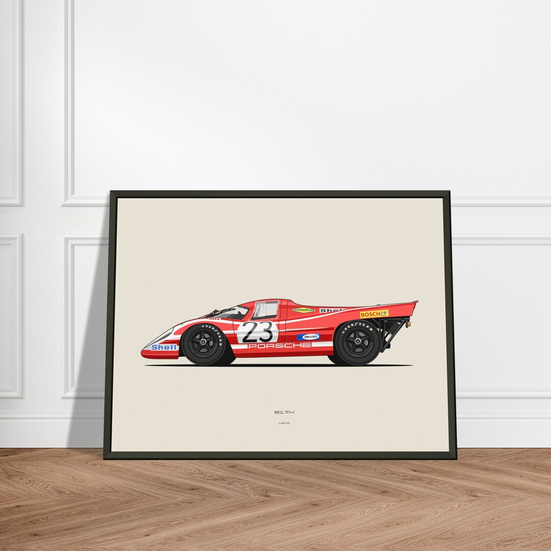 1970 Porsche 917K Red Poster Vintage Race Car Poster, Museum Quality ...