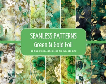 Alcohol Ink Marble Black and Gold - Digital Paper - Seamless Textures ...