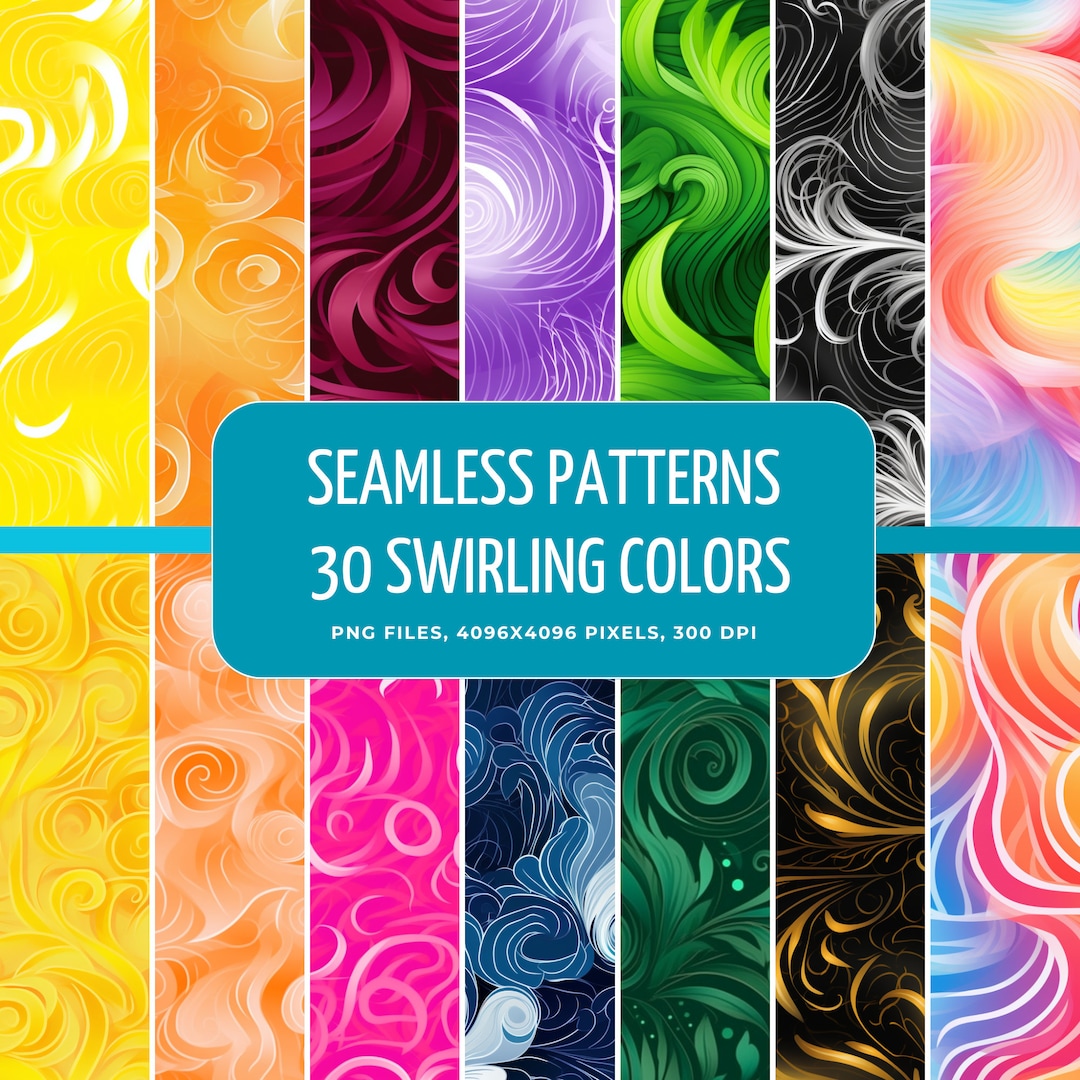 30 Swirl Patterns - Seamless Textures, Printable Patterns, Scrapbook ...